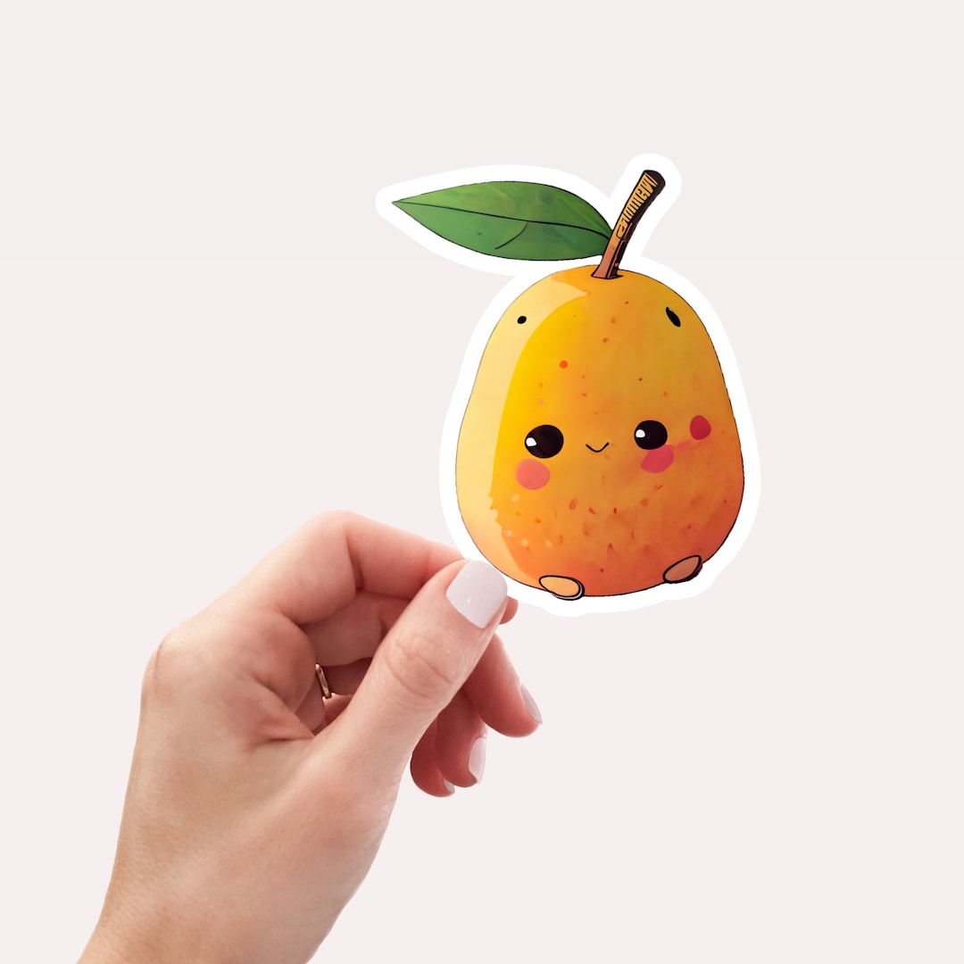 Cute Mango Sticker/decal, Laptop Vinyl Sticker for Laptop, Cute Kawaii ...