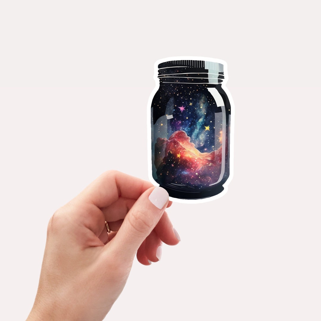 Galaxy in a Jar Vinyl Sticker, Galaxy Sticker for Laptop, Cool Vinyl ...