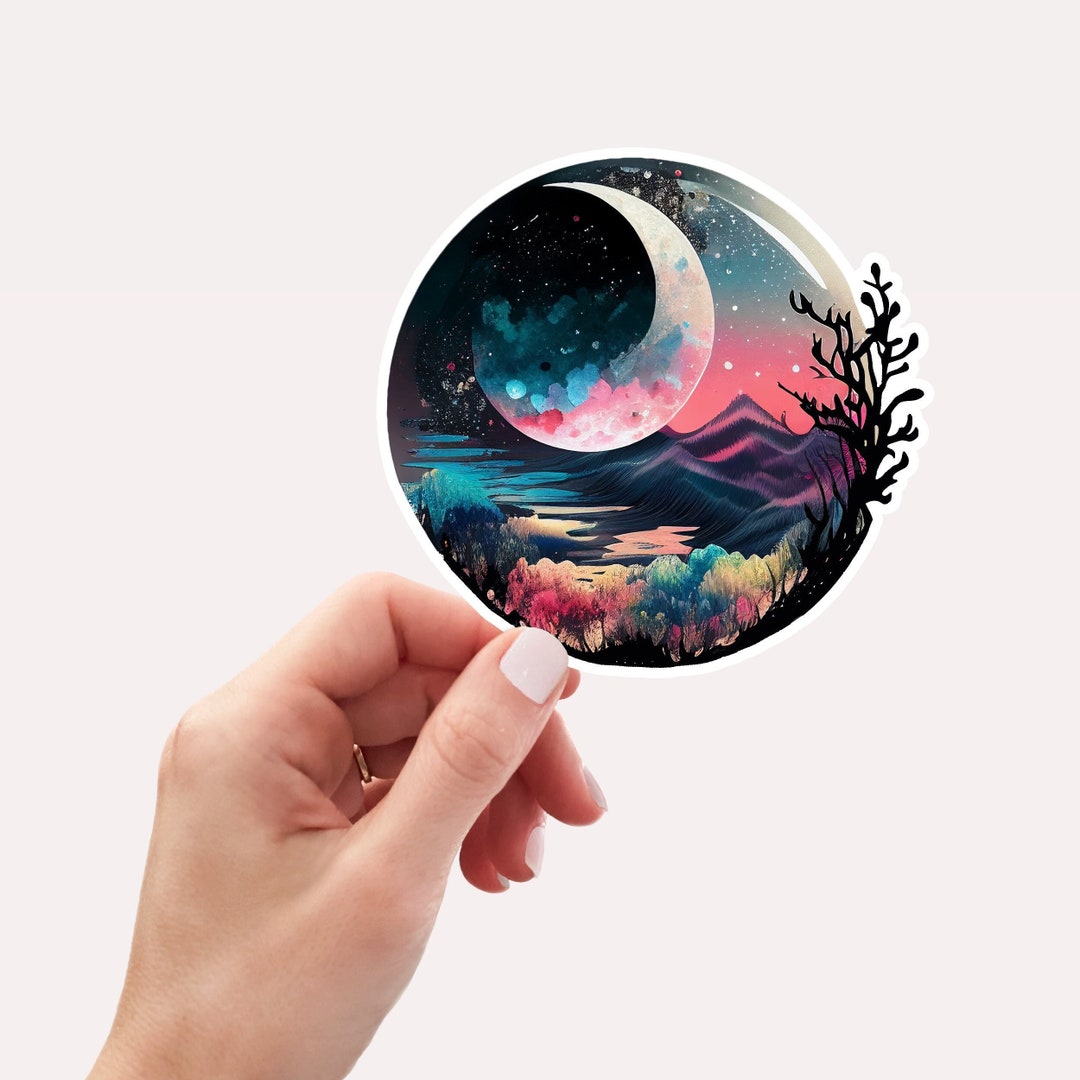 Magic Moon Sticker, Vinyl Sticker, Moon, Sticker, Witchy Sticker ...
