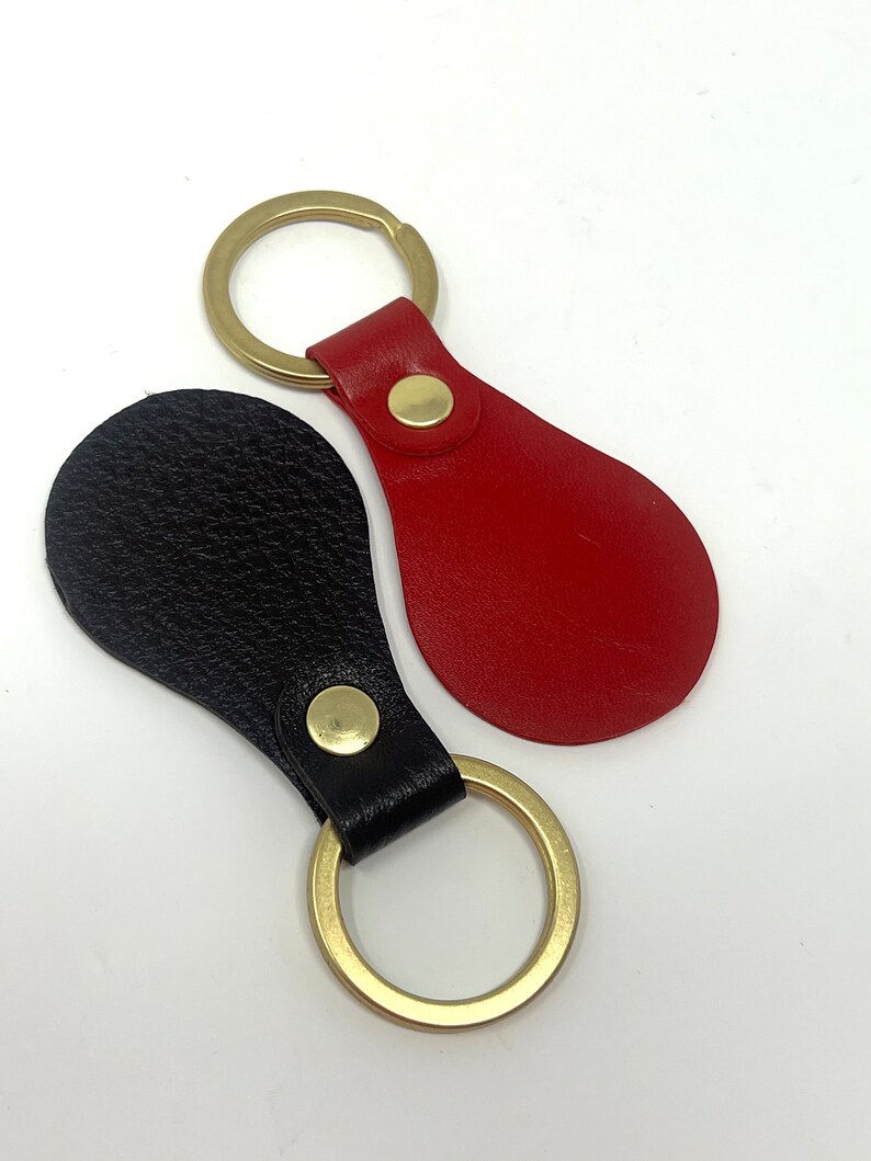Gold Crown Leather & Solid Brass Emilio Key Chain in Either Brown or ...