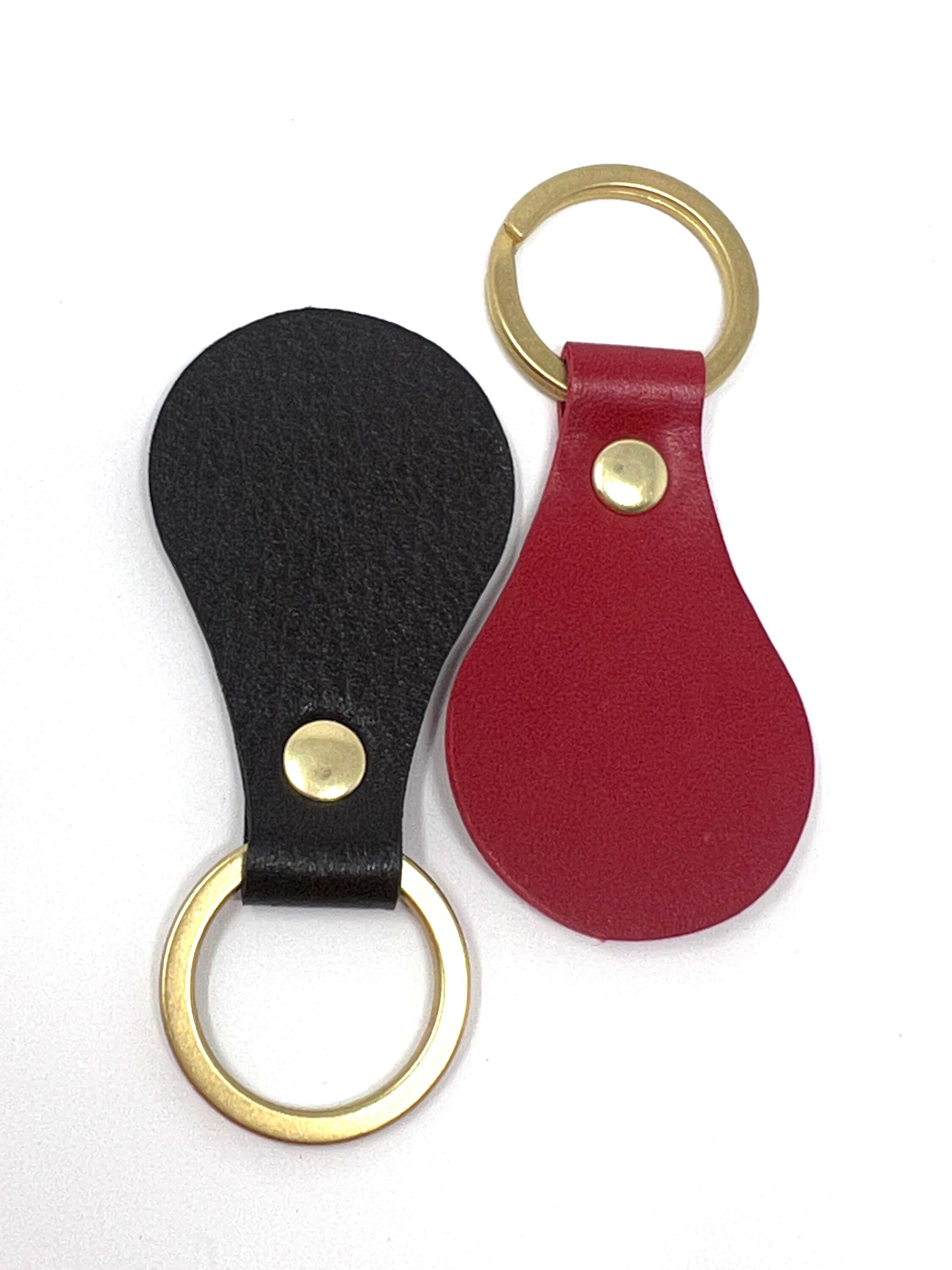 Gold Crown Leather & Solid Brass Emilio Key Chain in Either Brown or ...