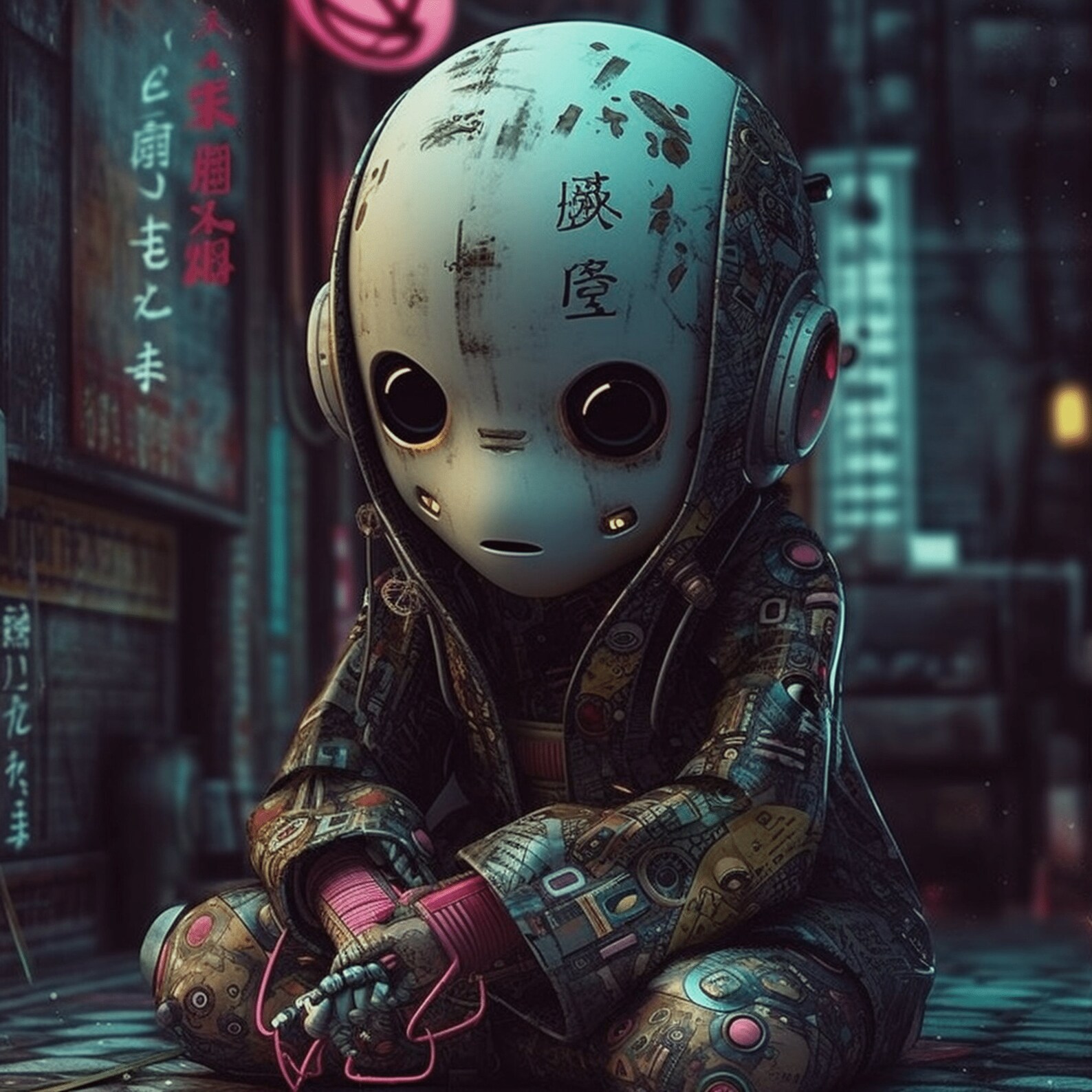The Cyberpunk Japanese Kodama Folklore Digital AI Art Instant Download ...
