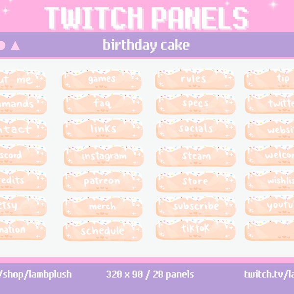 Cake Twitch Panel - Etsy