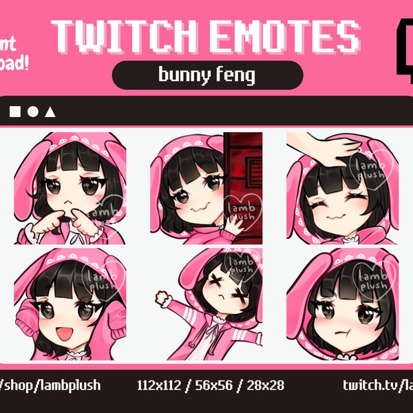 Twitch Emote Bunny Feng - Etsy