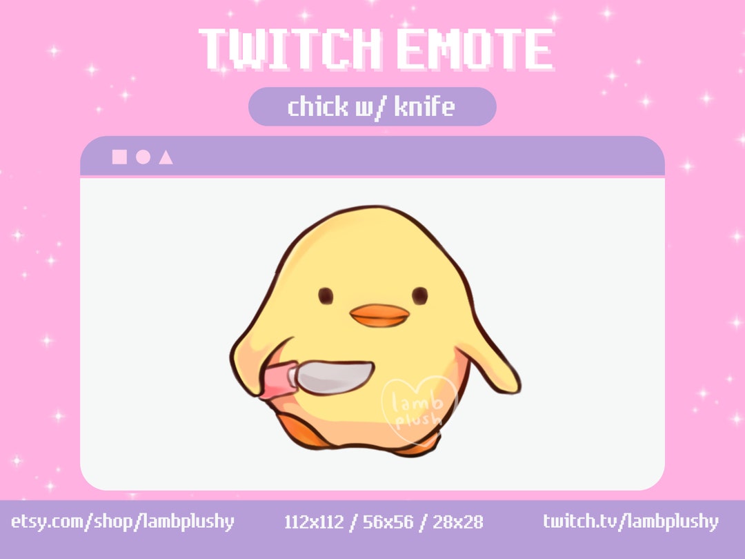 Chick With Knife Kawaii Cute Duck Animal Emote | Twitch, Discord ...