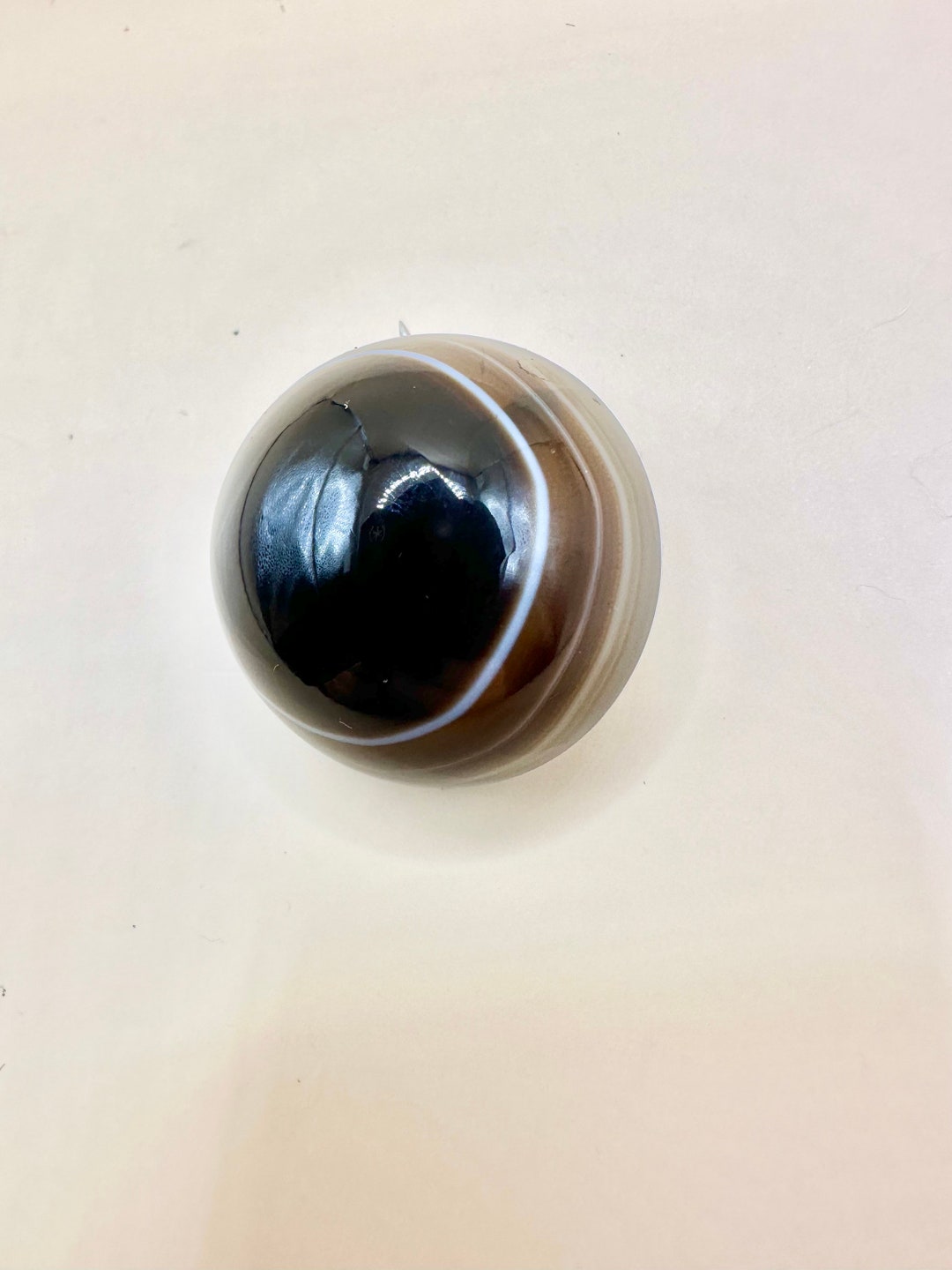 Antique Bullseye Agate Cabochon Brooch - Etsy