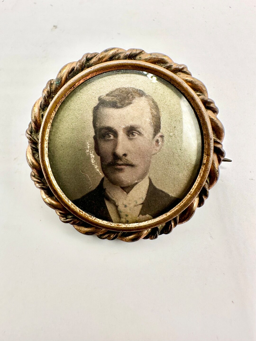 Antique Victorian Pinchbeck Colourised Portrait Brooch - Etsy