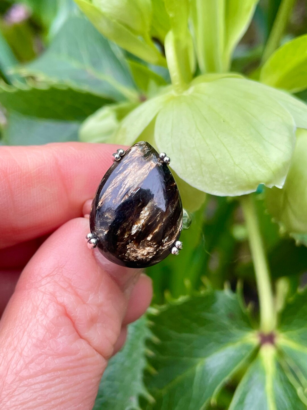 Silver Bronzite Ring - Etsy