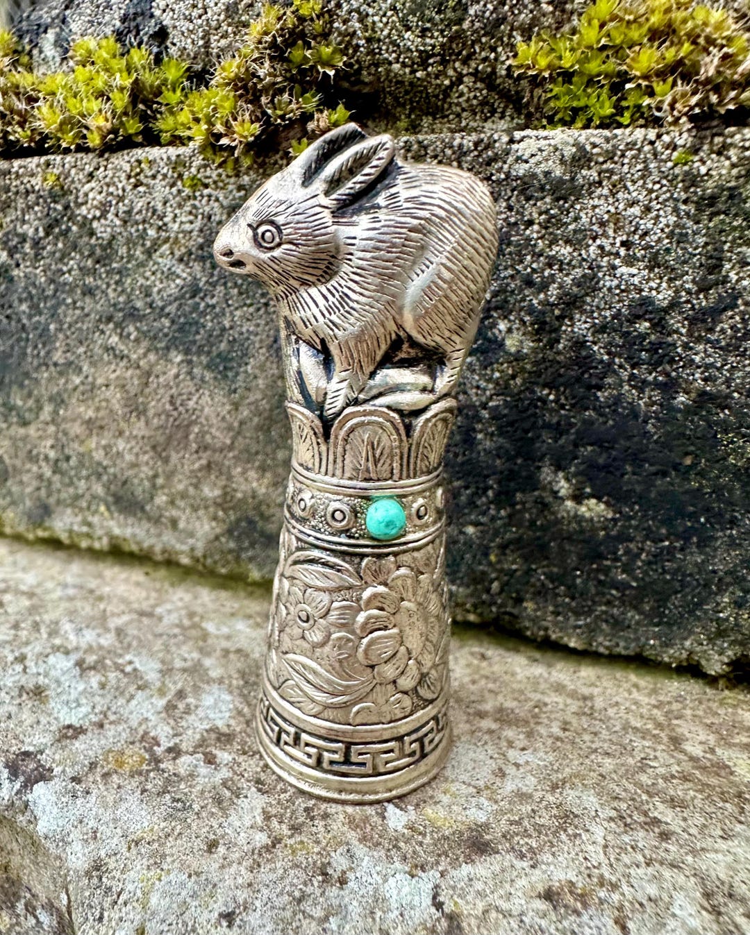 Antique Nepalese Tibetan Silver Seal With Rabbit Motif - Etsy