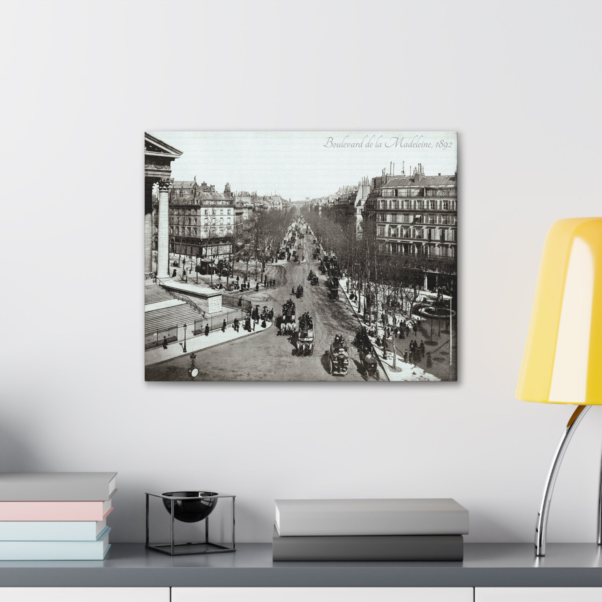 Vintage 1892 PARIS Street Scene boulevard De La Madeleine Old B&W ...