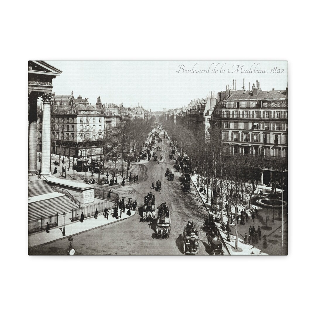 Vintage 1892 Paris Street Scene Photograph, Boulevard De La Madeleine ...