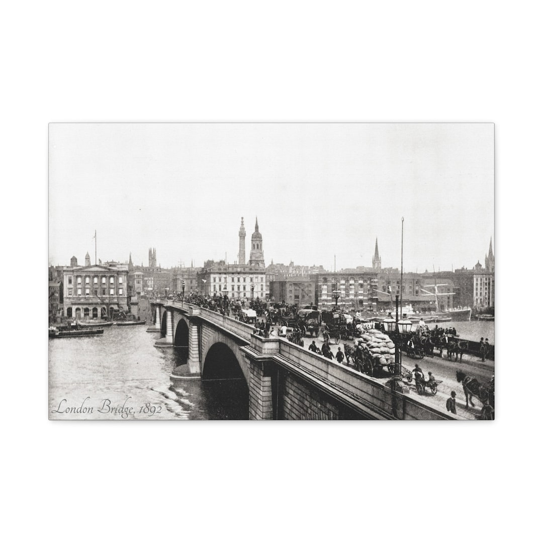Vintage 1892 London Bridge Photograph, Historic Thames River Scene ...