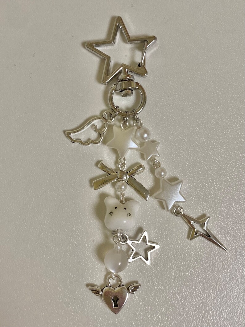 Y2k Beaded Star Keychain Downtown Star Girl - Etsy