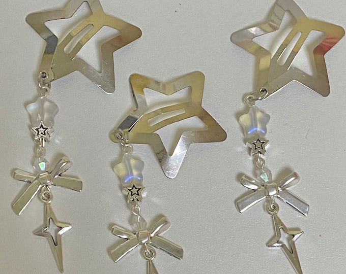 Aesthetic Acubi Y2k Metal Star Hair Clip Beaded - Etsy