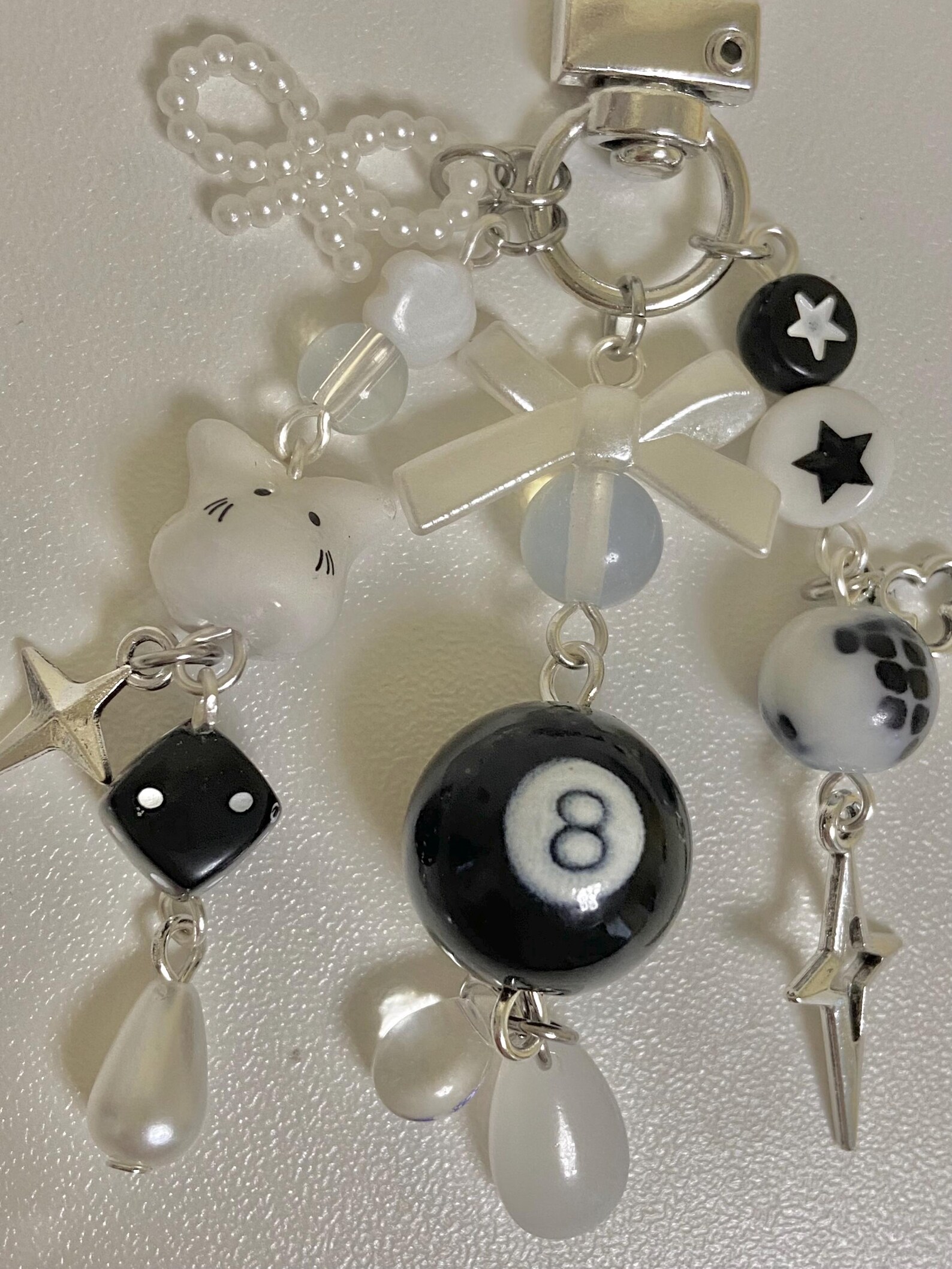 Y2k Beaded Star Keychain 8 Ball Bunny Rockstar Opal Keychain - Etsy