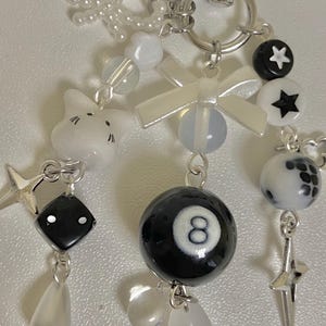 Y2k Beaded Star Keychain 8 Ball Bunny Rockstar Opal Keychain - Etsy