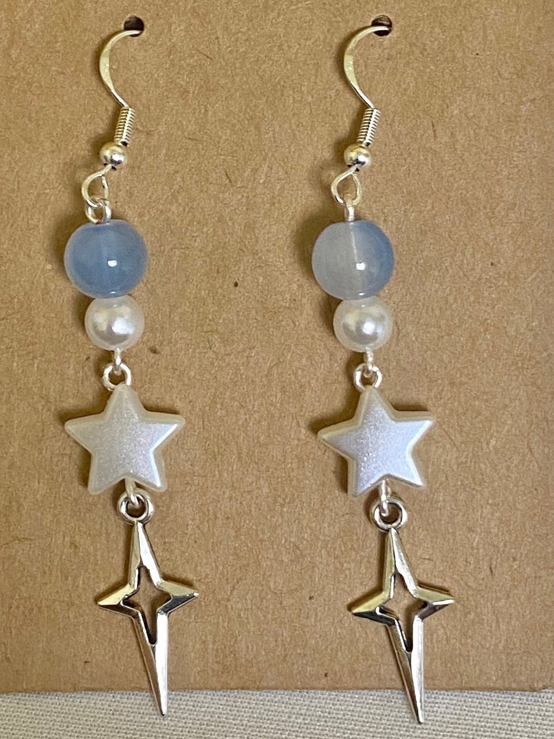 Blue Star Silver Y2k Earrings Dangle Starstruck - Etsy