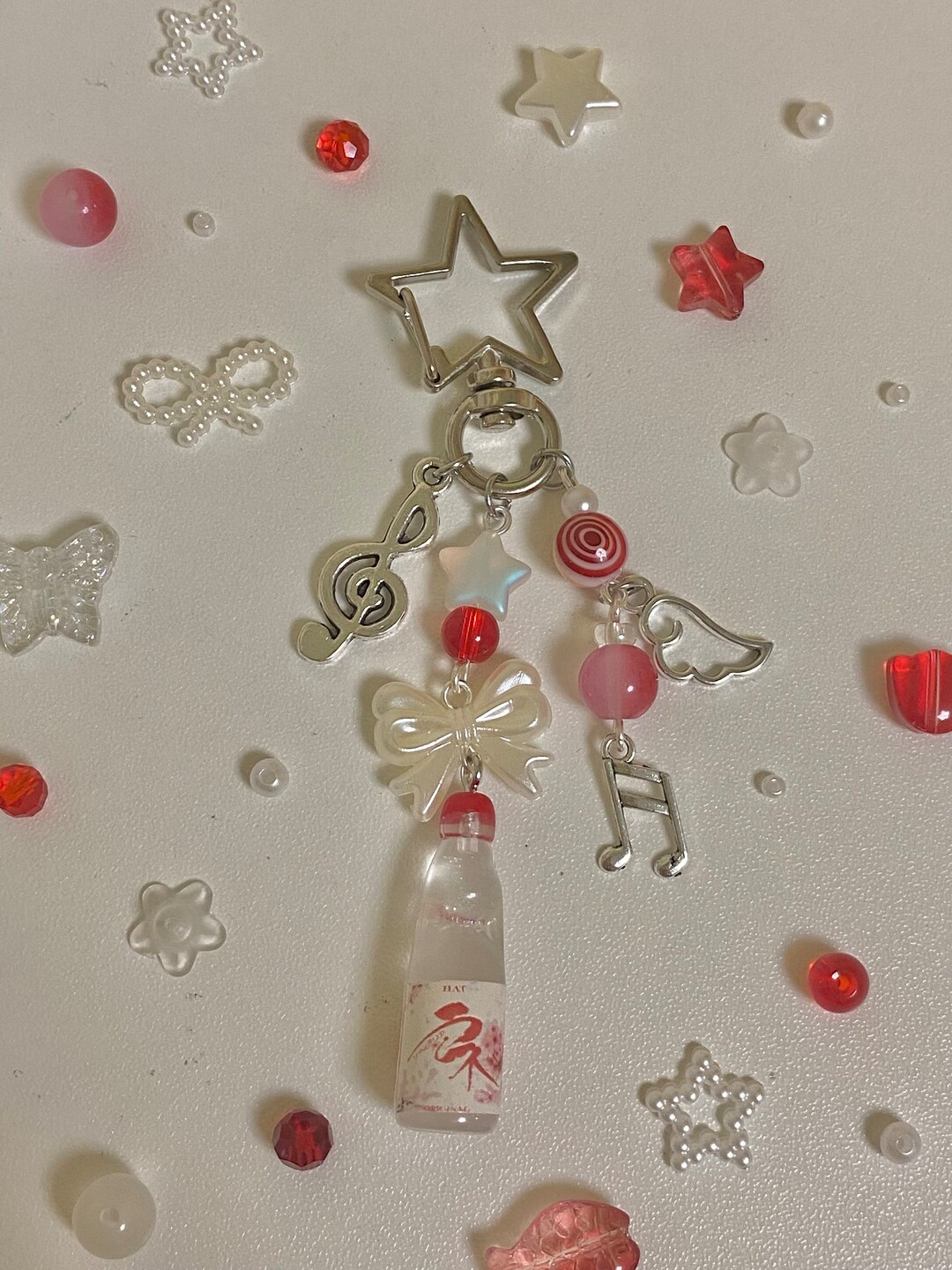 Aesthetic Y2k Beaded Red White Sakura Japanese Soda Ramune Music ...