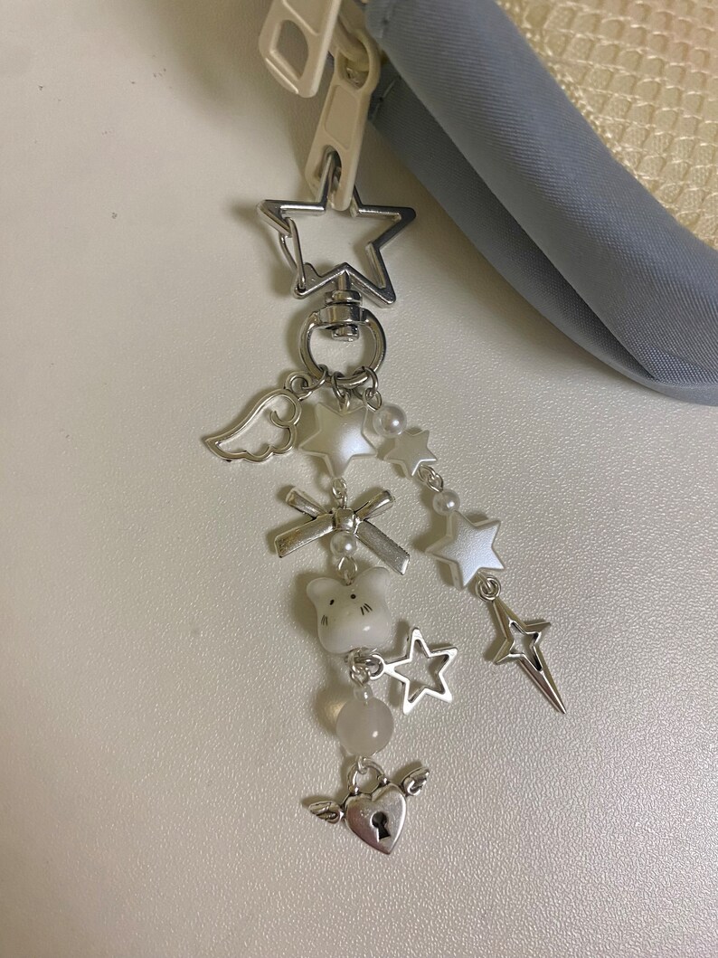 Y2k Beaded Star Keychain Downtown Star Girl - Etsy