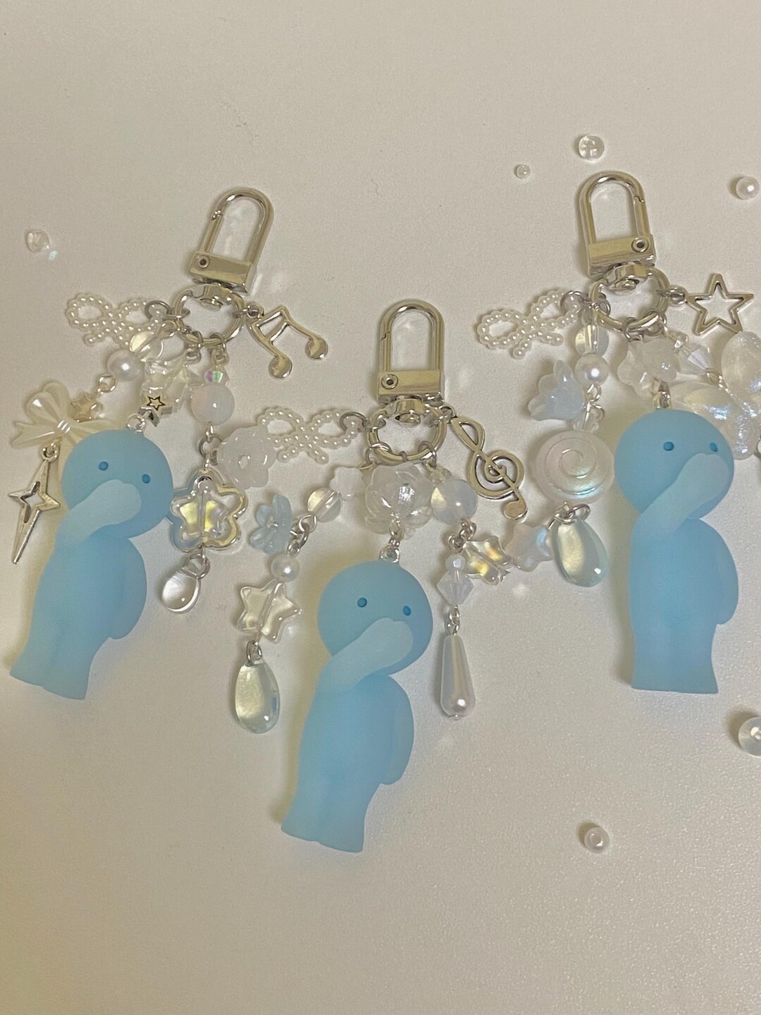 Y2k Cyber Aesthetic Blue Smiski Handmade Beaded Keychain - Etsy Australia