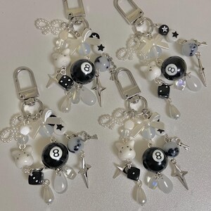 Y2k Beaded Star Keychain 8 Ball Bunny Rockstar Opal Keychain - Etsy