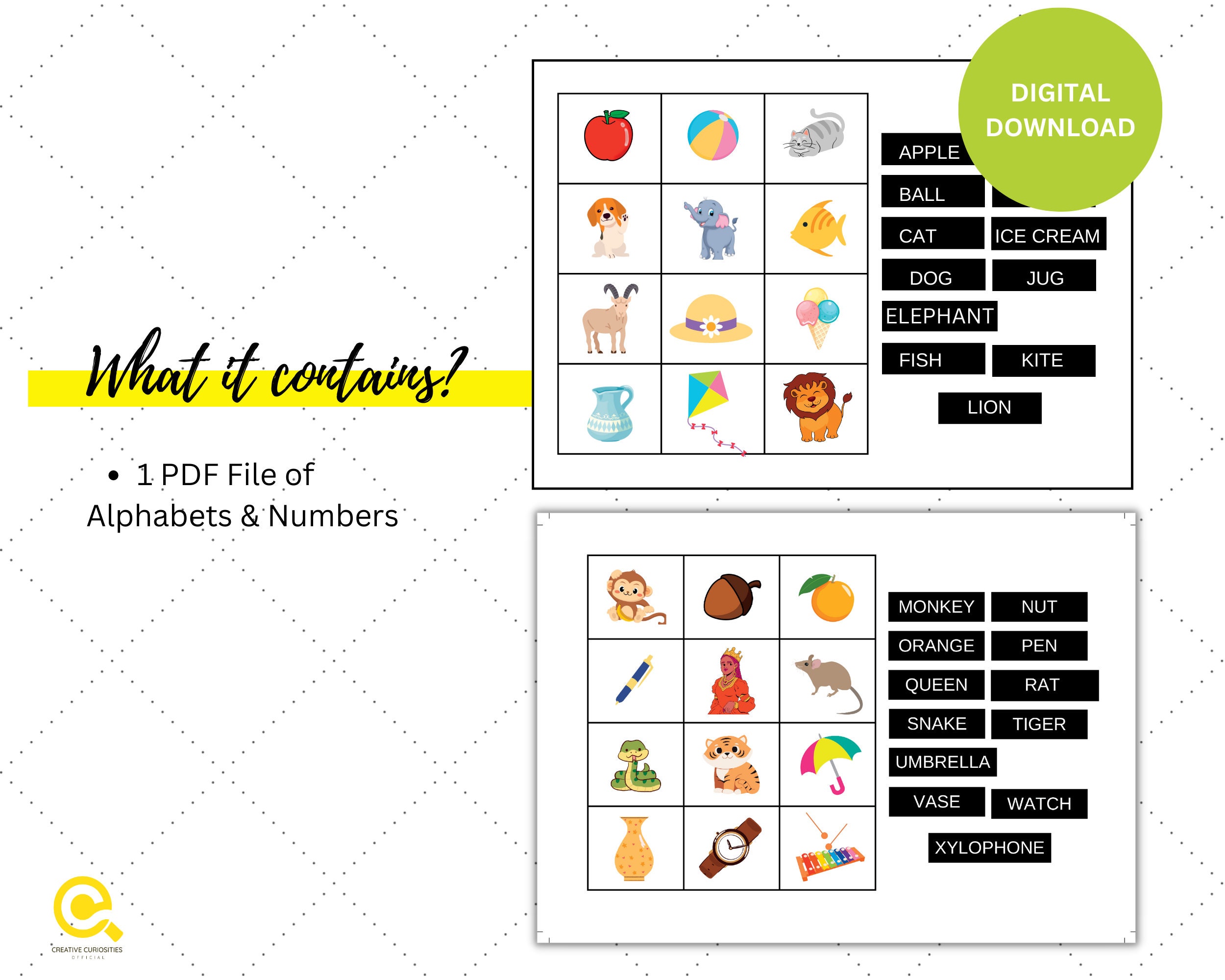 Printable ABC and 123 Cutouts for Kids | Instant Download | Matching ...