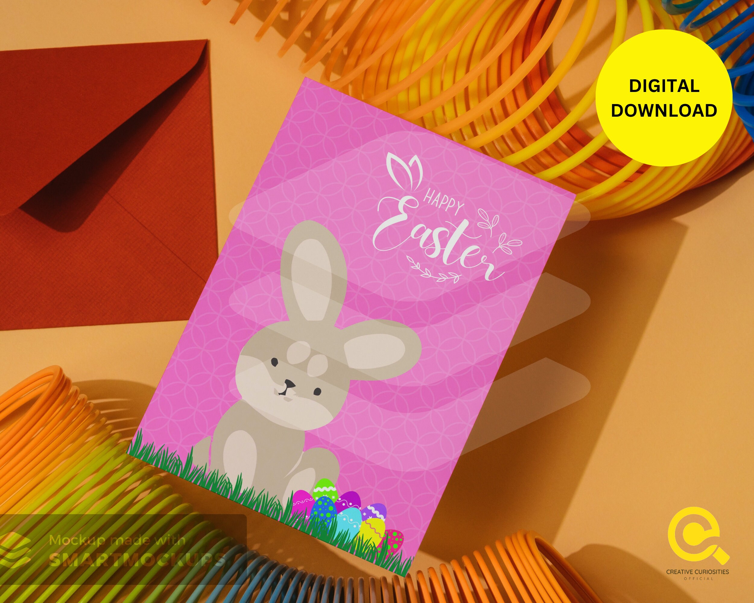 Happy Easter Printable Card Instant Download PDF Easter Card Template ...