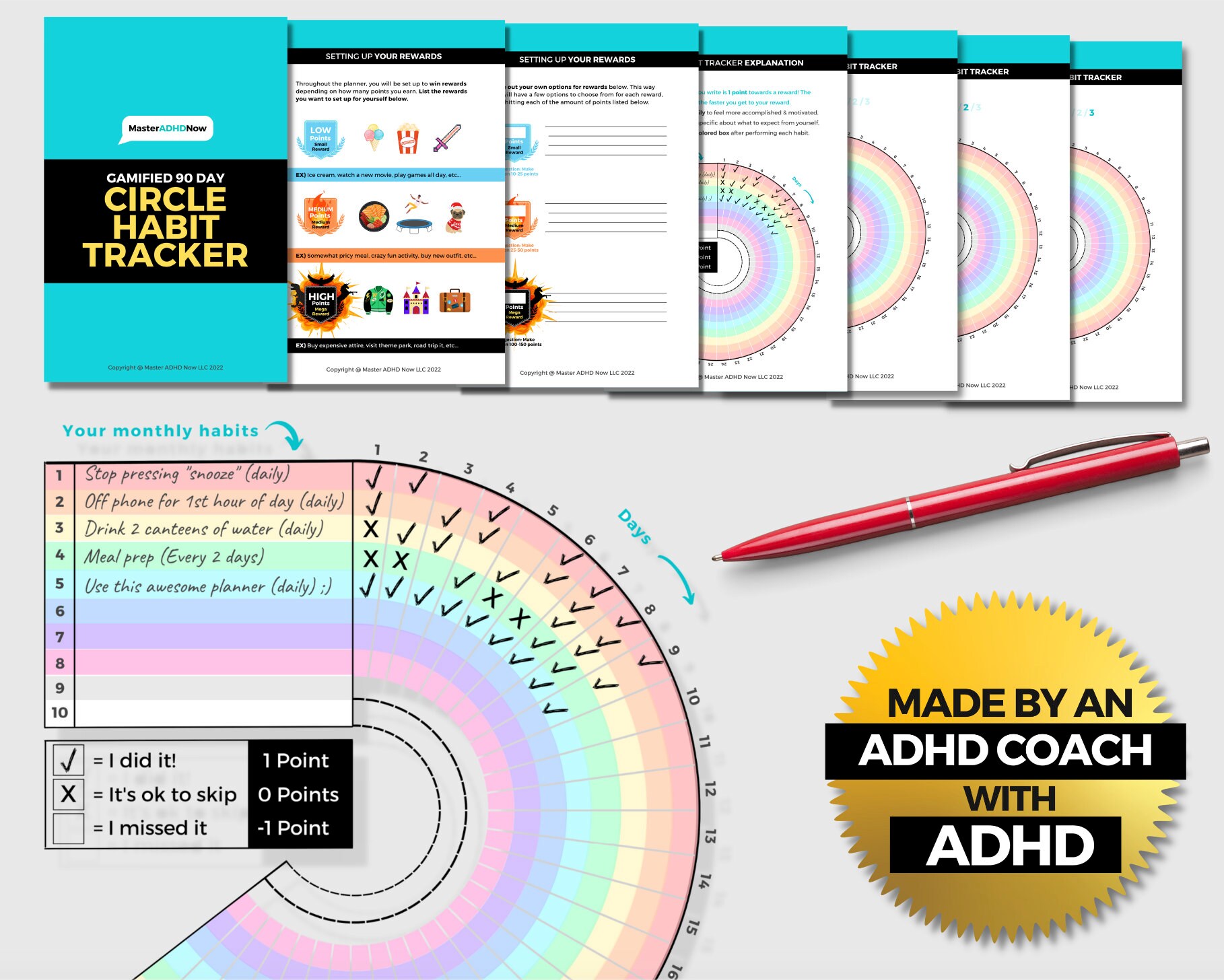 ADHD Habit Tracker System Gamified Instant Download by ADHD Coach, ADD ...