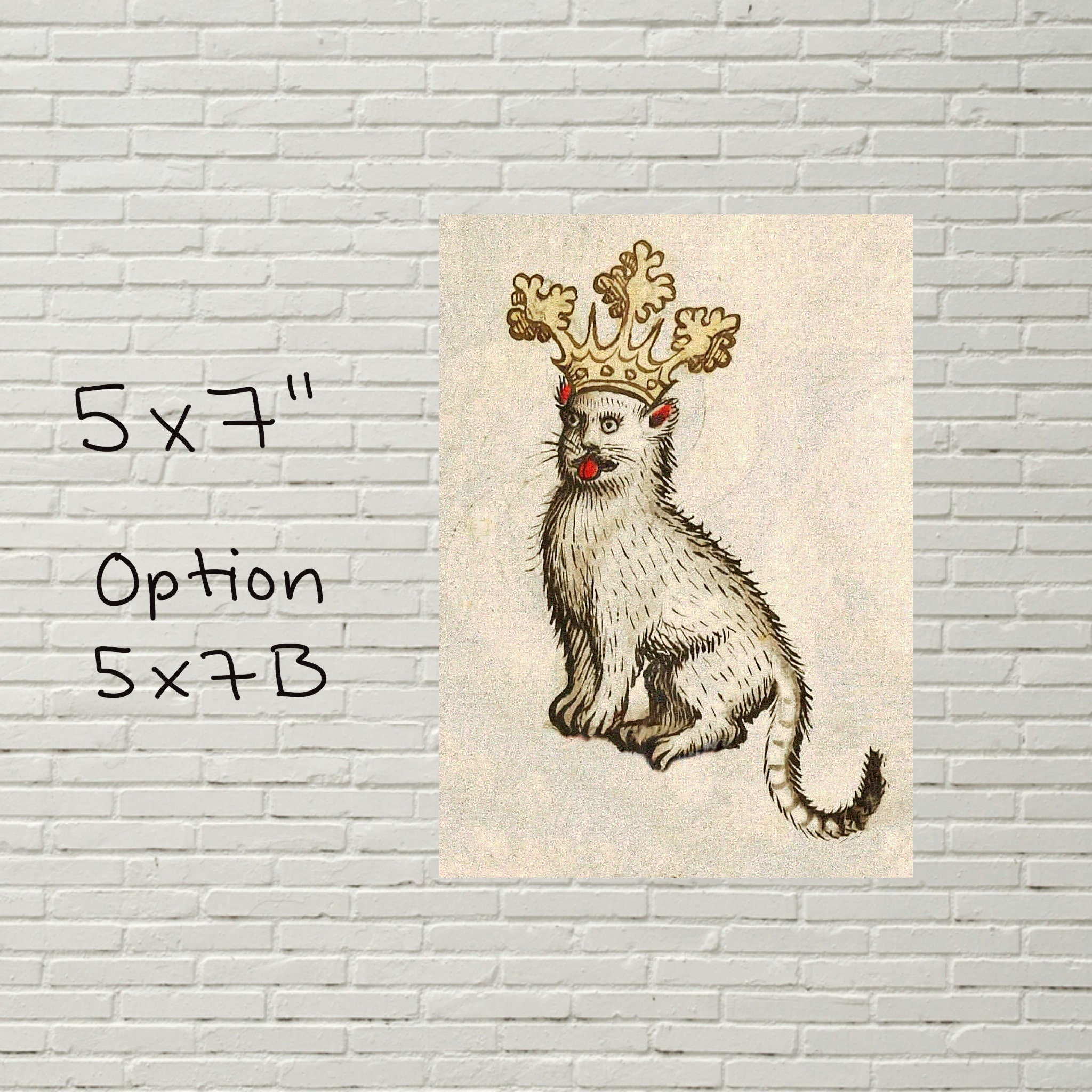 Silly Medieval Cat, Cat With Crown, 15th 16th Century Heraldic Art ...