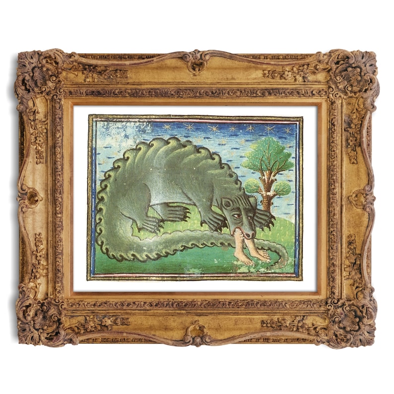 Weird Medieval Art, Crocodile Eating Man, Medieval Beast, 13th Century ...