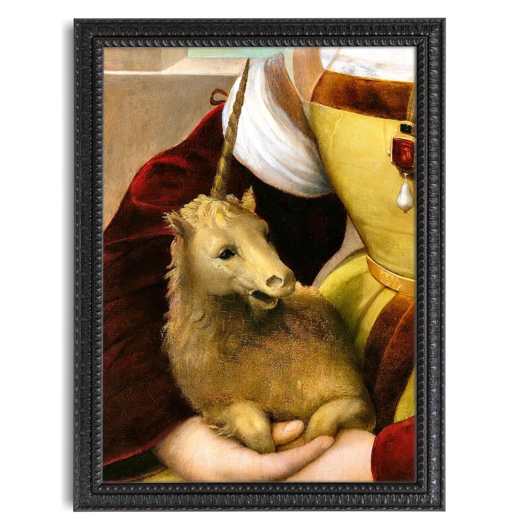 Baby Unicorn Art Print, Medieval Renaissance Unicorn Art, Antique ...