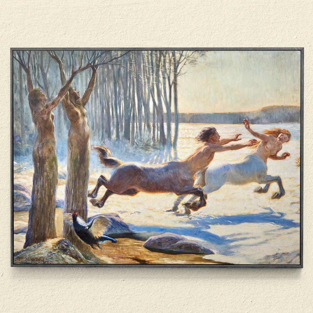 Whimsical Centaur and Centauress Art Print, Playful Flirty Art, Greek ...