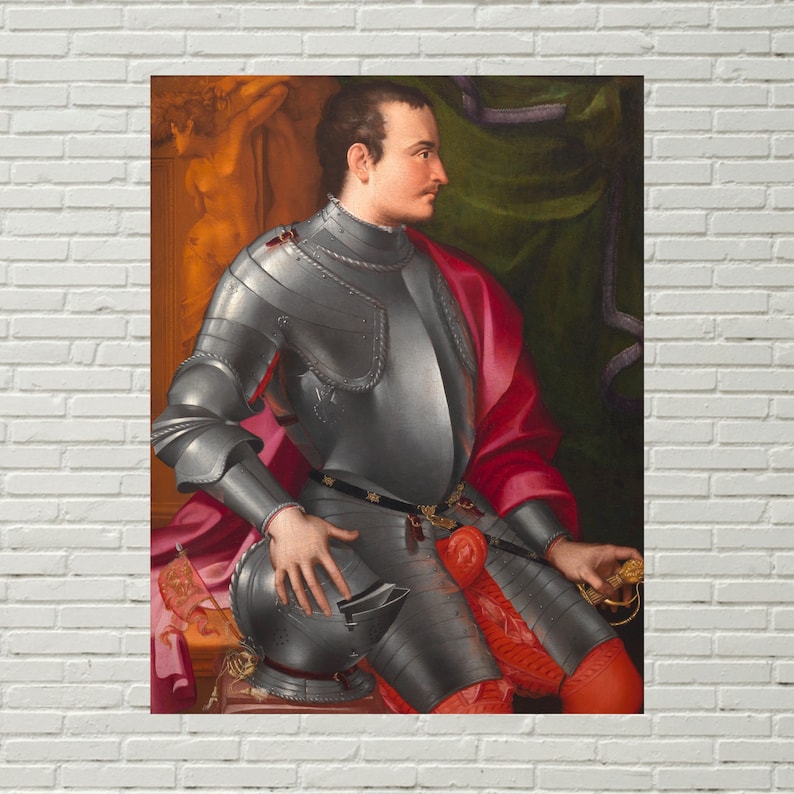 Antique Painting of Man in Suit of Armour With Large Codpiece - Etsy
