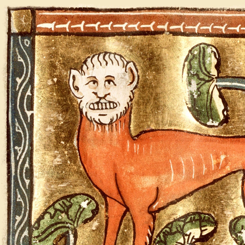 Weird Medieval Art, Lion With Man's Head, Medieval Beast, 13th Century ...