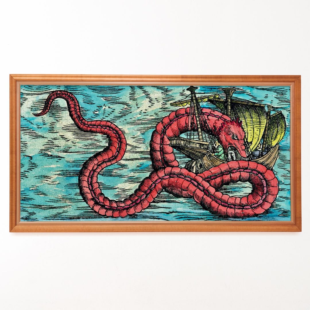 Medieval Sea Monster, Medieval Beast, 16th Century Art Print ...