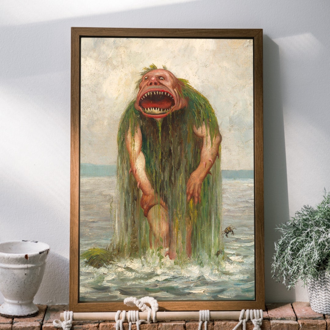 Vintage Monster Painting, Sea Monster, Monster Art, Theodor Kittelsen ...