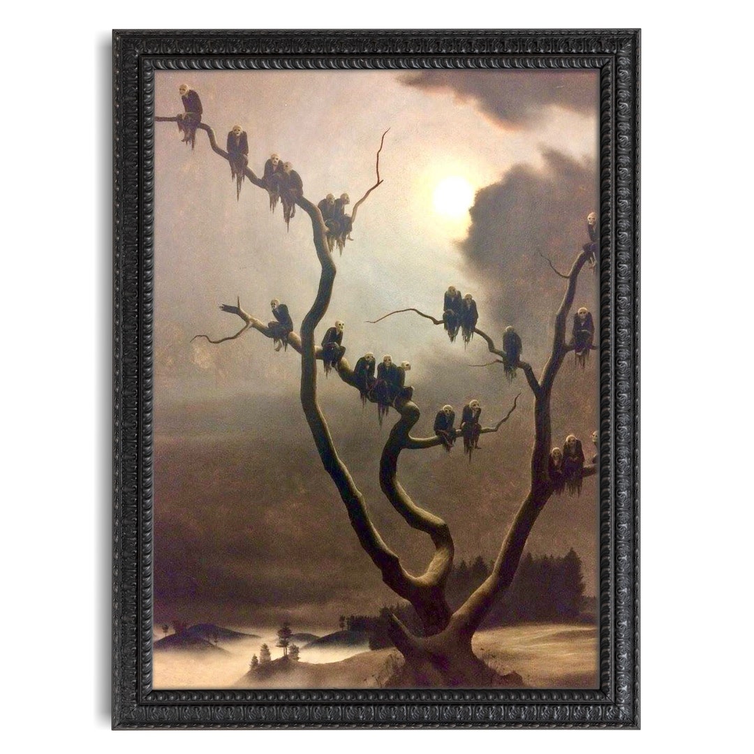 Ghosts on a Tree, Horror Gothic Art, Reproduction Vintage Art Print ...