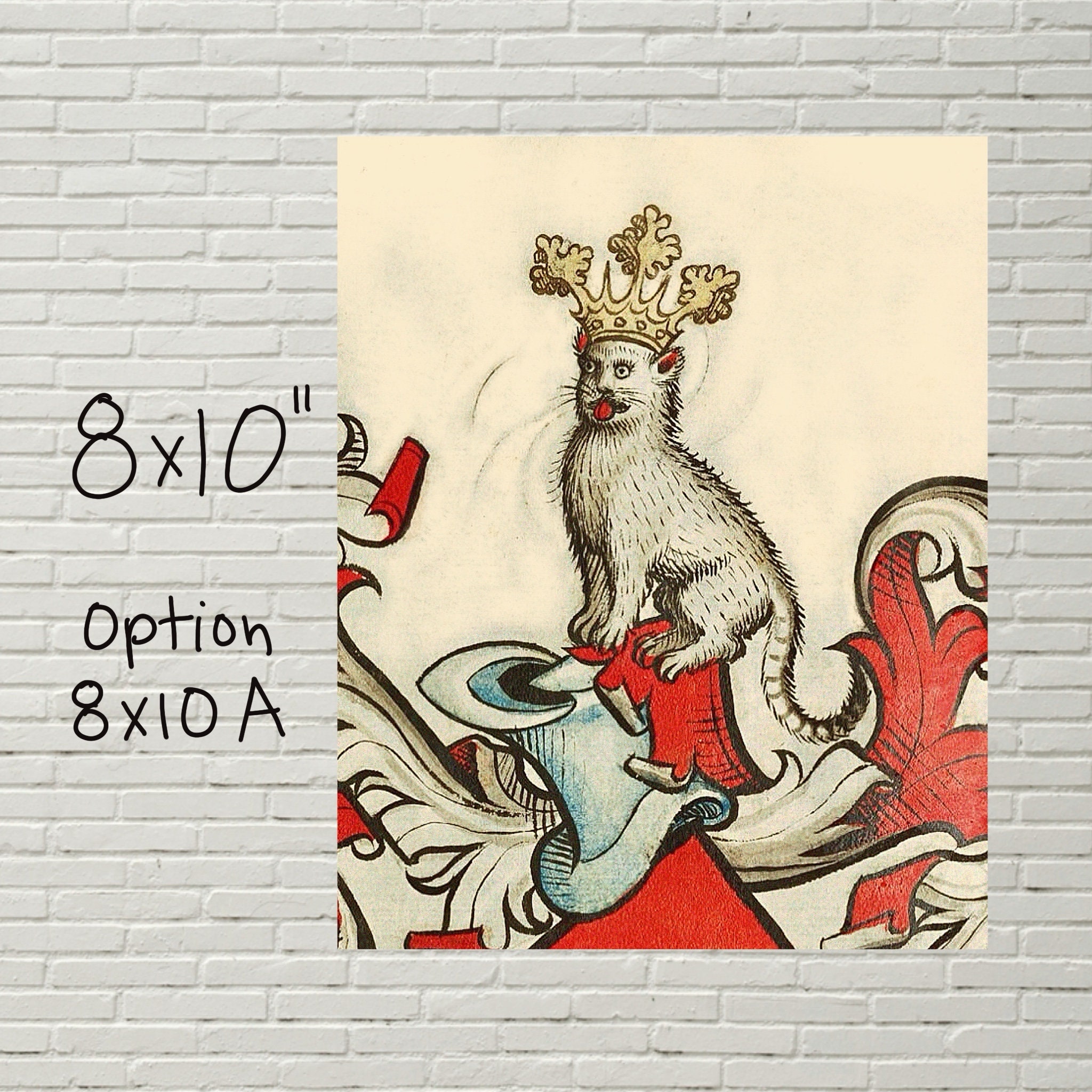 Silly Medieval Cat, Cat With Crown, 15th 16th Century Heraldic Art ...