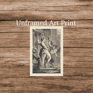 Nude Woman and Devil, Humorous 18th Century Erotic Art, Black and White ...