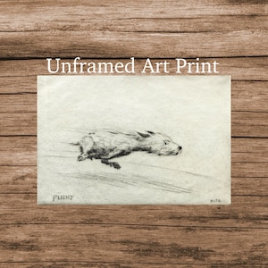 Dog With Zoomies, Reproduction Vintage Dog Illustration, Running Little ...
