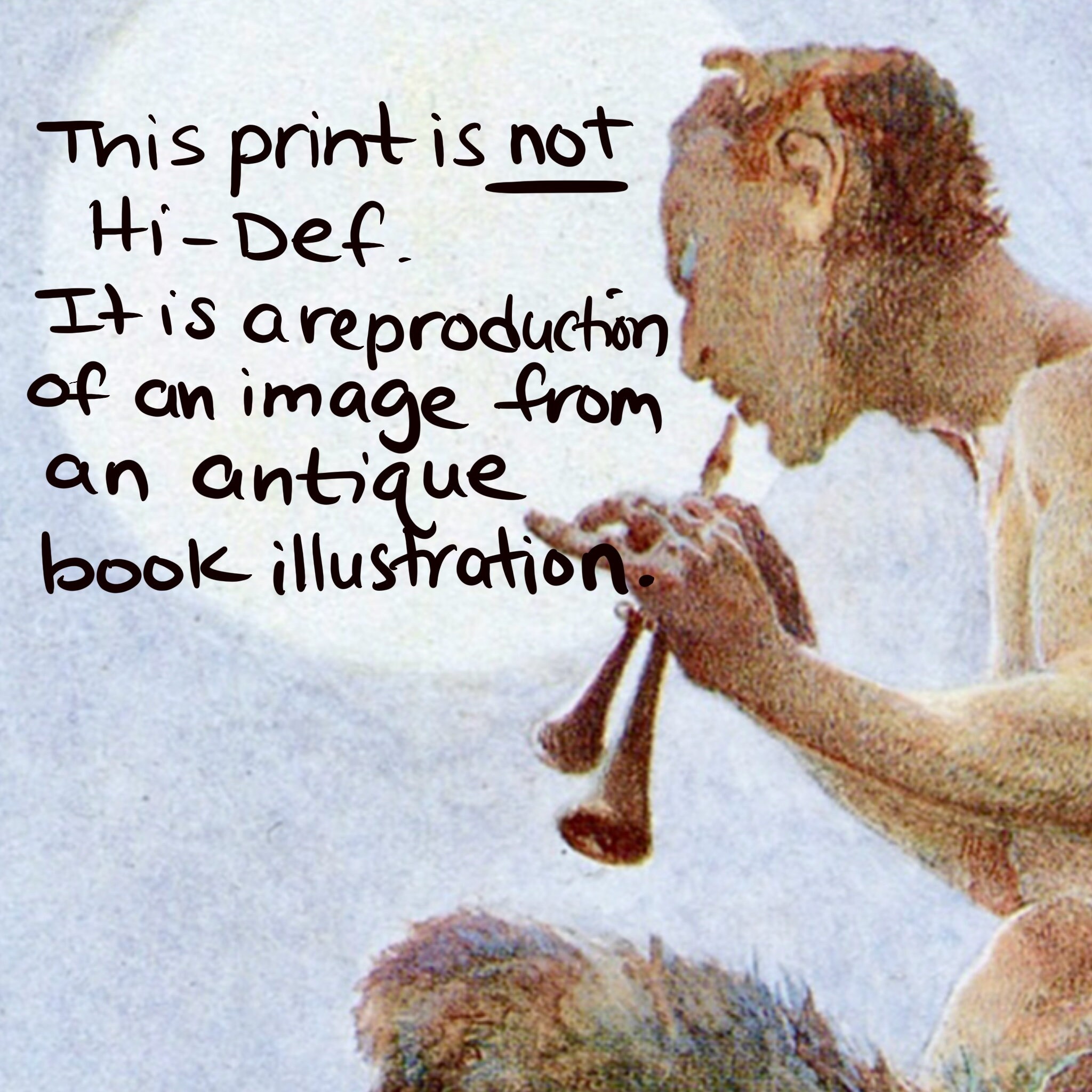 Satyr Faun Illustration, Little People of the Moon, Reproduction ...