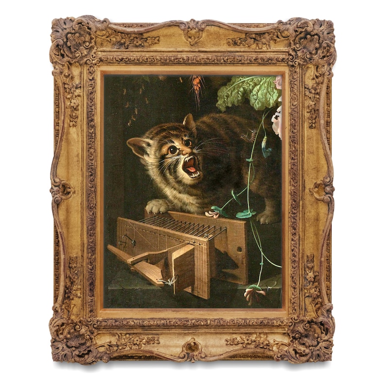 Weird Renaissance Cat Art Print, Abraham Mignon, 17th Century Painting ...