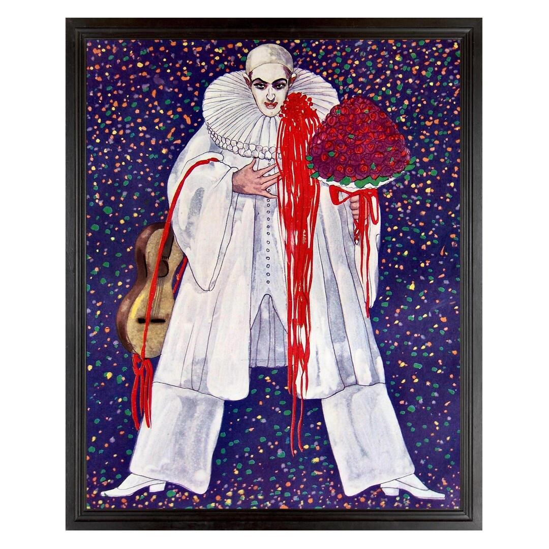 A Welcome Guest, Pierrot French Clown, 8x10 Vintage Clown Wall Art ...