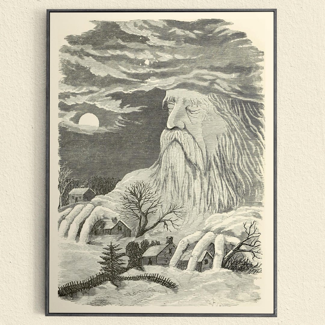 The Frost King Art Print, Vintage Winter Snow Scene Illustration ...