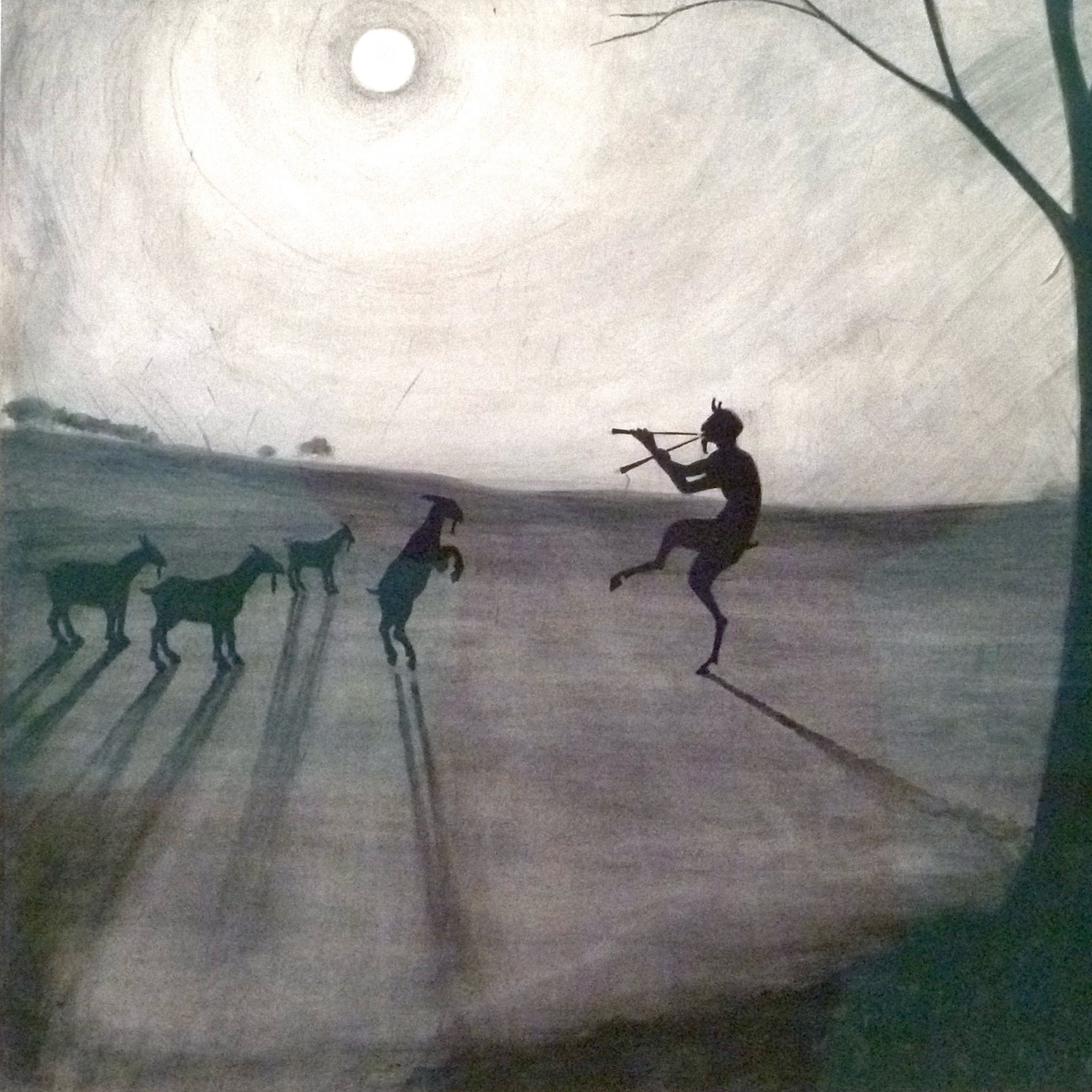 Satyr and Goats Art Print, Leon Spillaert, Antique Vintage Art, High ...