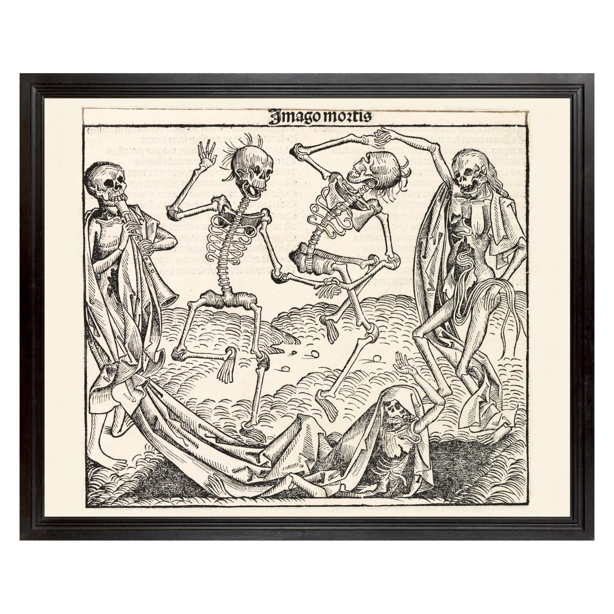 The Skeleton Dance Art Print, Michael Wolgemut, Medieval Plague Art ...
