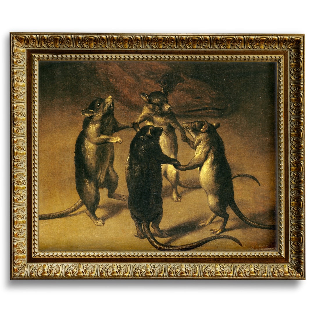 The Dance of the Rats, Unframed Art Print, Renaissance Art, Weird Antique Rats Painting ...