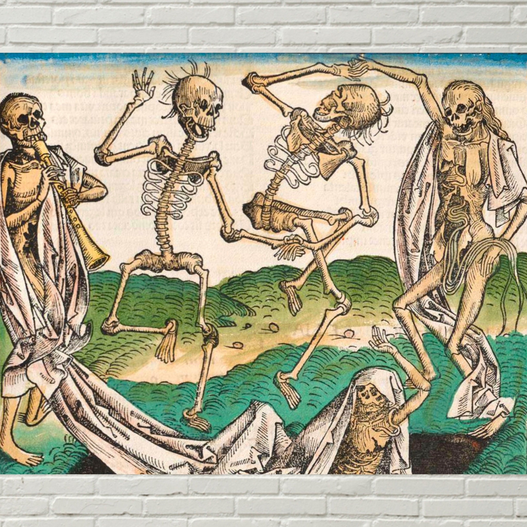 Medieval Skeleton Art the Skeleton Dance Michael Wolgemut - Etsy