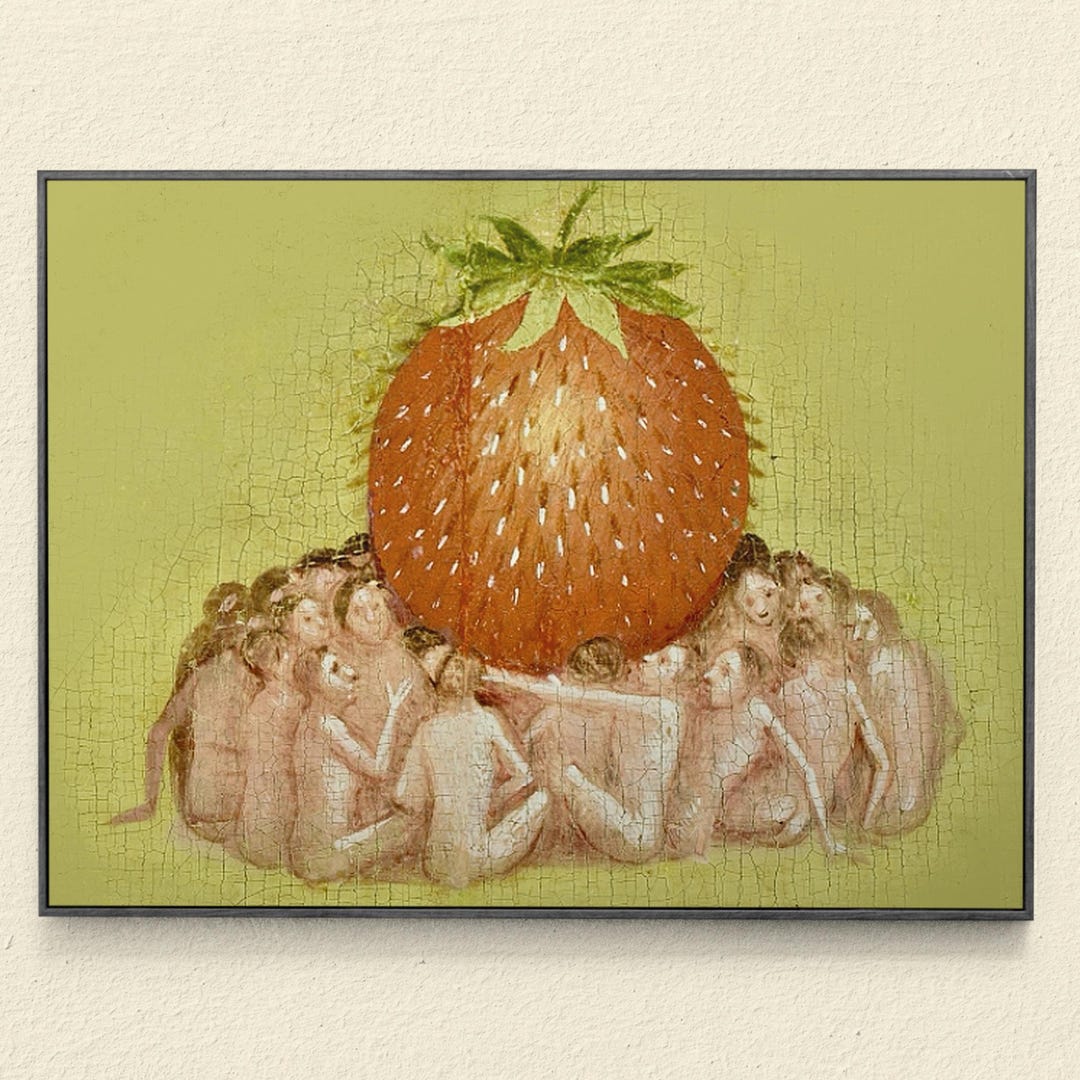 Nudes and a Giant Strawberry, Weird Renaissance Art, Detail From the ...
