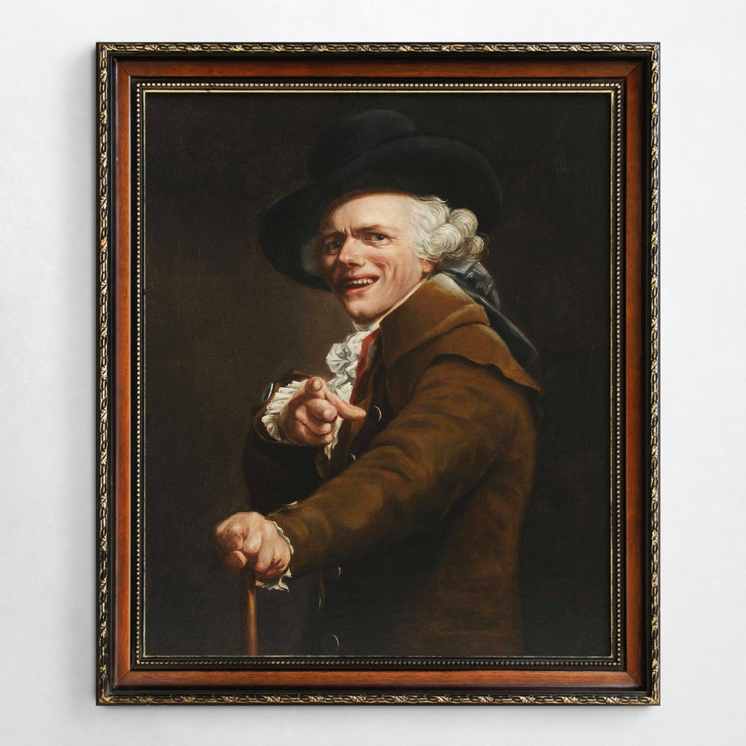 Silly 18th Century Art, Joseph Ducreux, Man Pointing Finger, Antique ...